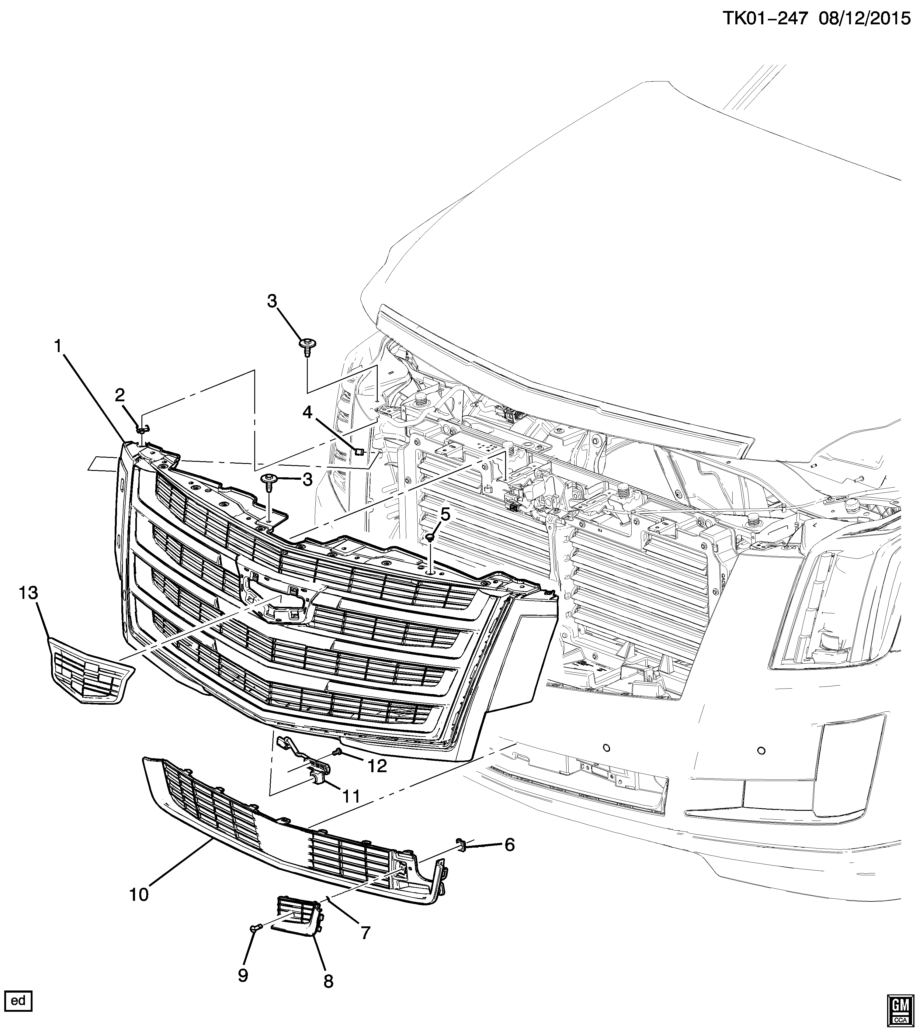 Mkena online auto parts store Chevrolet 2015 Tahoe - grille