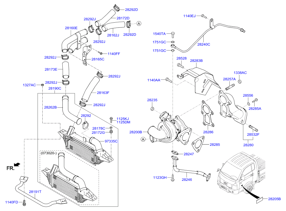 Codo Turbo H100 Truck-(Hr)-4F - Marca: Hyundai Genuine Parts