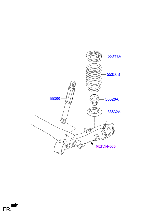 Mkena online auto parts store Hyundai - 55300-3X100 - SHOCK ABSORBER RR