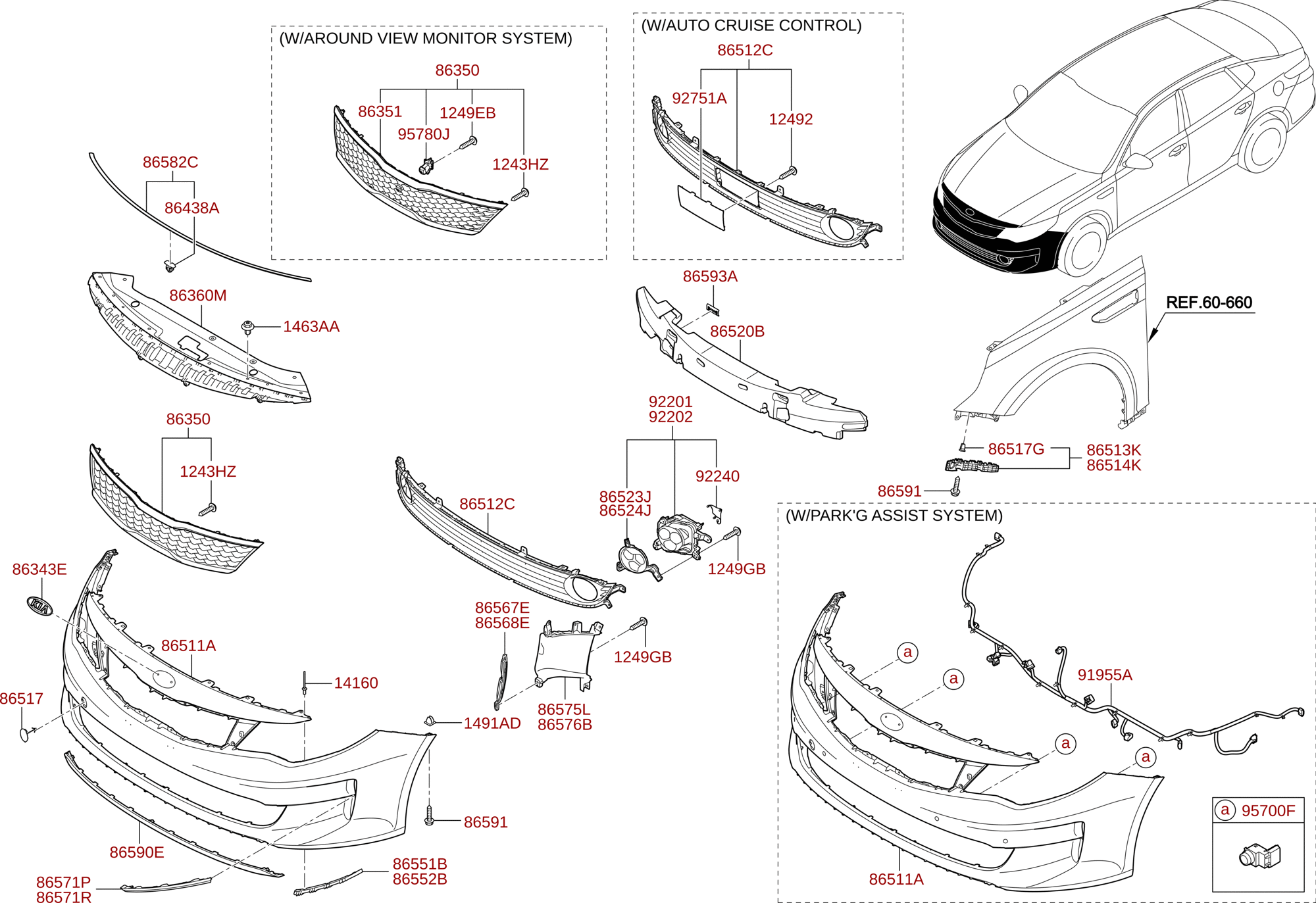 Mkena online auto parts store Kia - 86574D4000 - AIR DUCT-FR BUMPER,RH