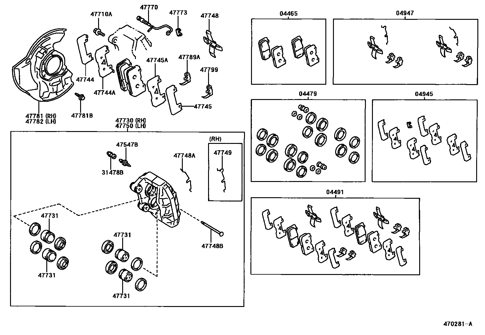 Mkena online auto parts store Toyota - 04465-50070 - PAD KIT, DISC BRAKE