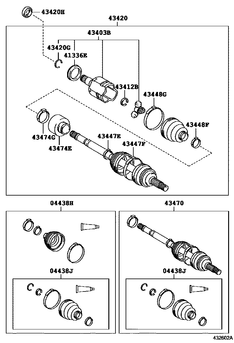 Mkena online auto parts store Toyota - 04427-06360 - BOOT KIT, FR DRIVE ...
