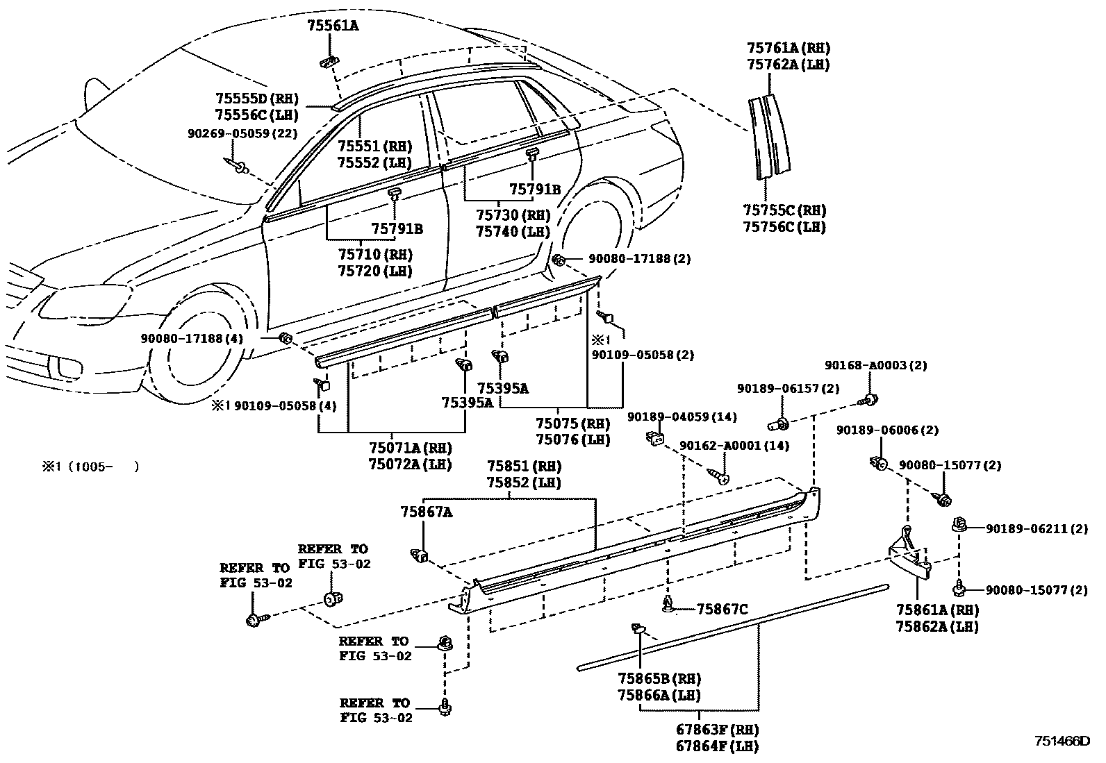 Mkena online auto parts store Toyota - 75861-AC020 - PROTECTOR, ROCKER
