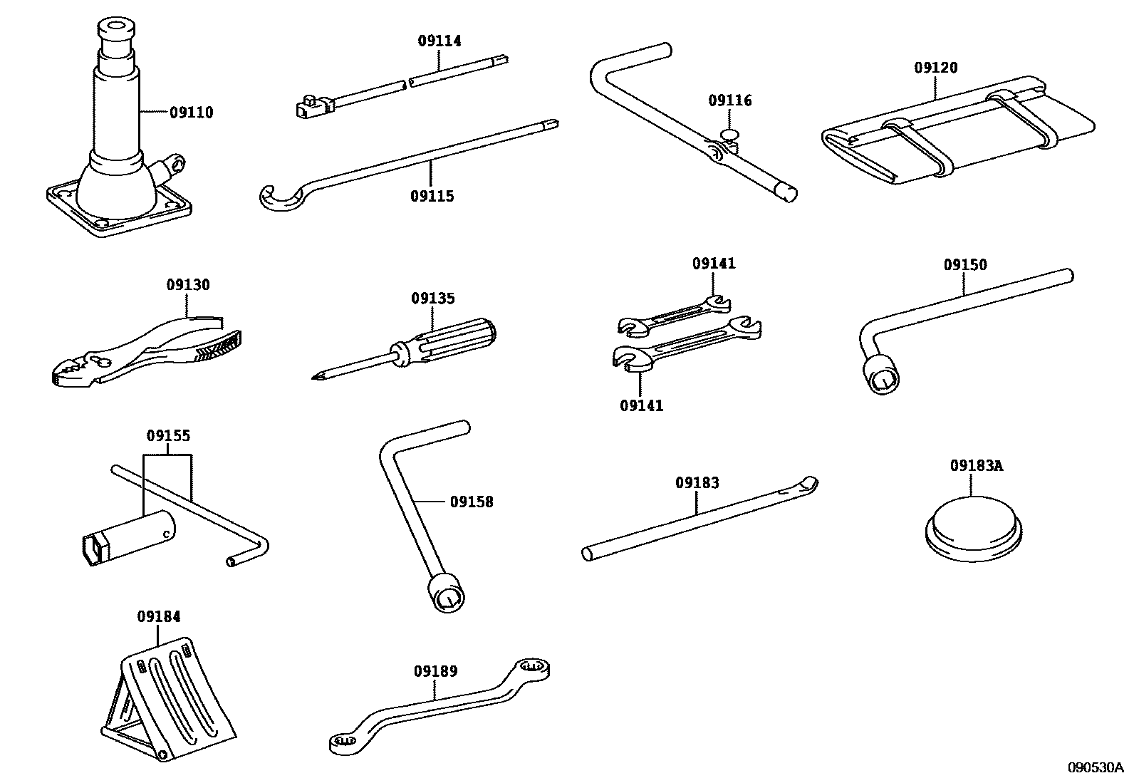 Mkena online auto parts store Toyota - 09150-60030 - WRENCH, HUB NUT